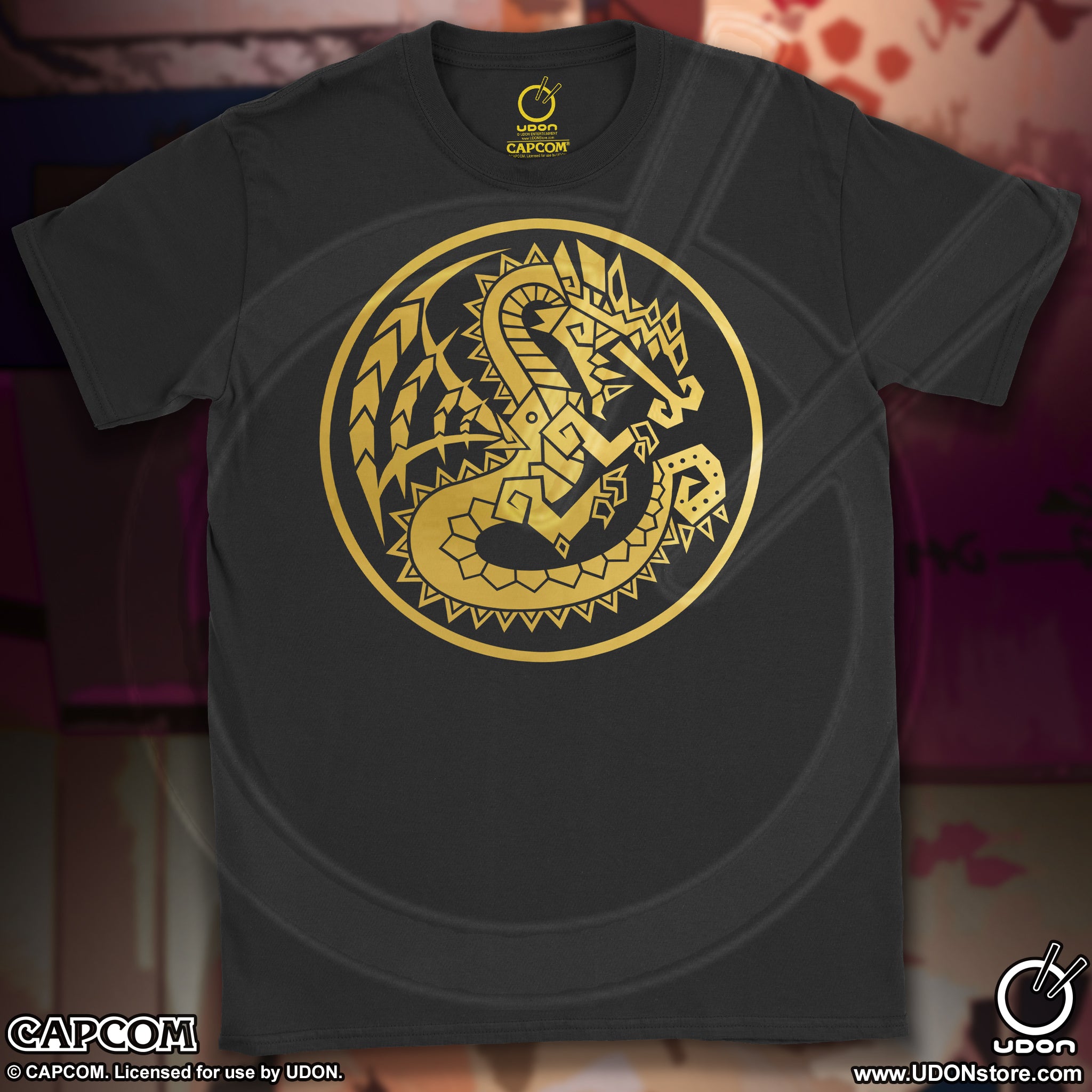 Monster Hunter Dragon Guild Crest Gold Emblem Tee – UDON Entertainment