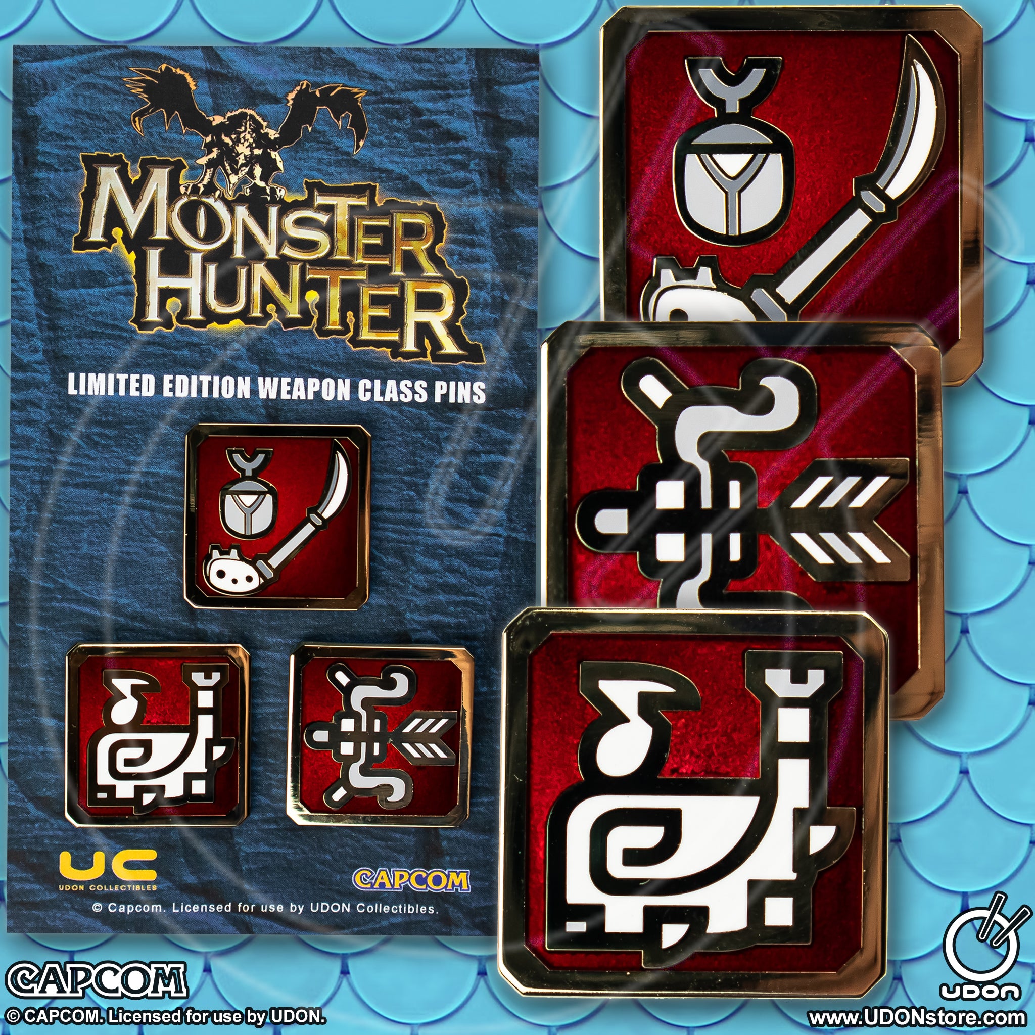 Monster Hunter Assist Weapon Pin Set - Red Version – UDON Entertainment