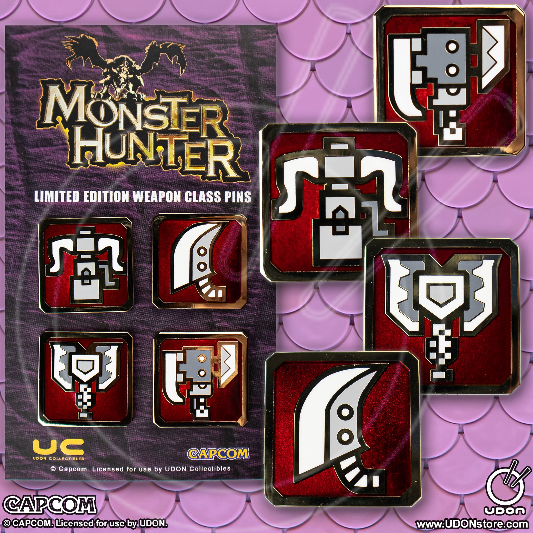 Monster Hunter Heavy Weapon Pin Set - Red Version – UDON Entertainment